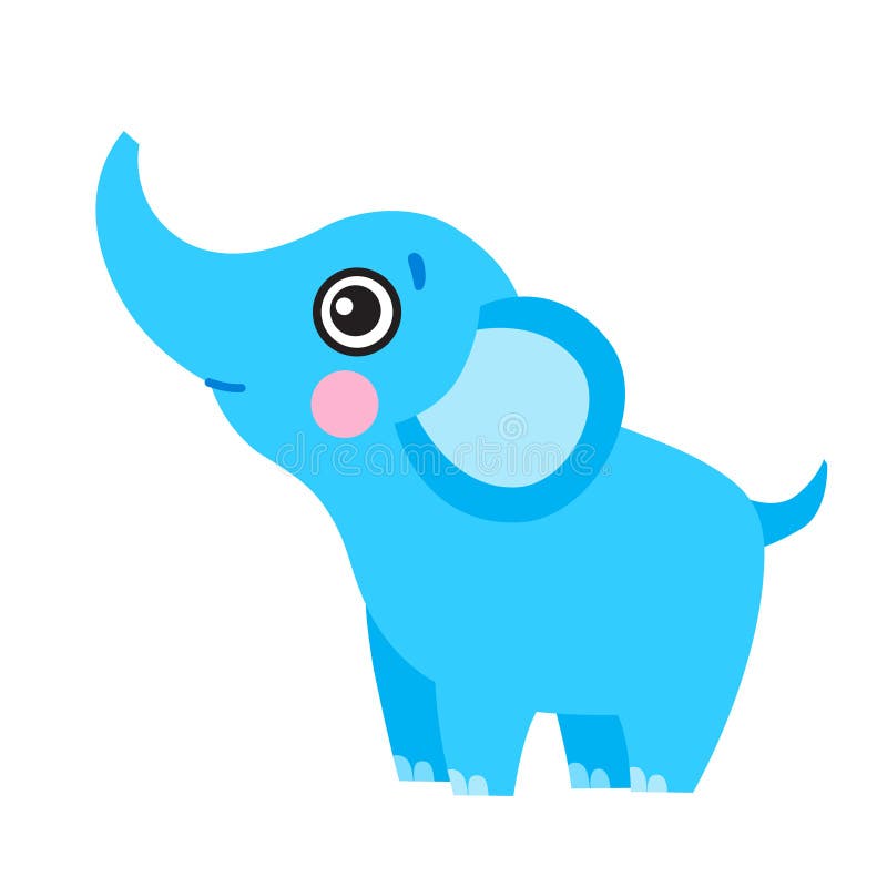 Vector Illustration of Cute Elephant in Cartoon Style Stock Vector ...