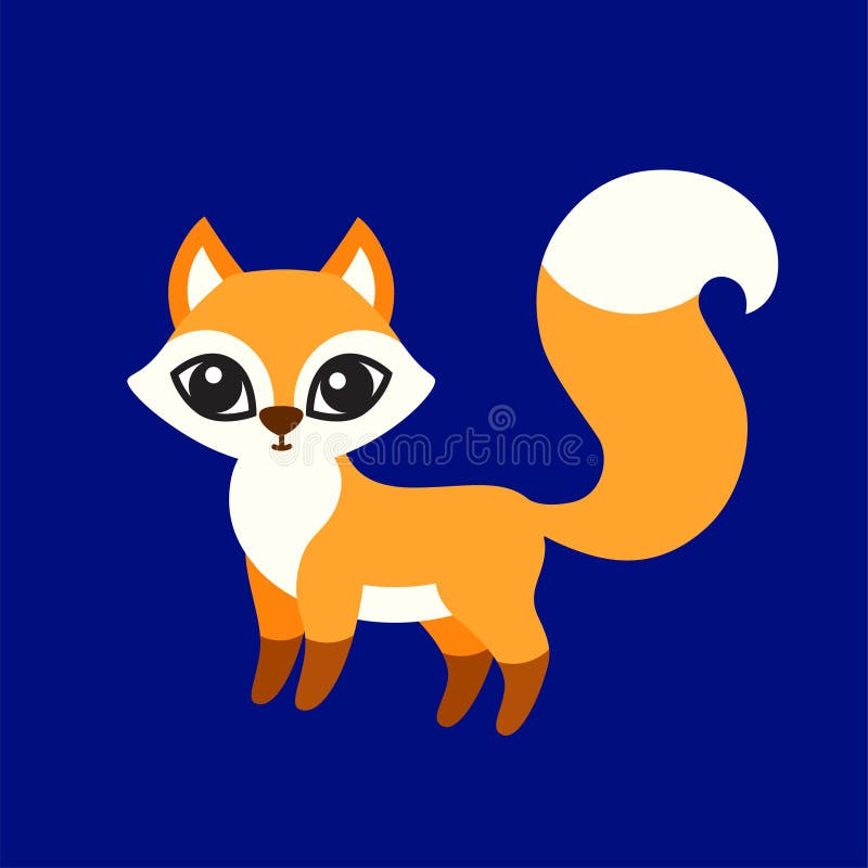 Vector Illustration of Cute Fox in Cartoon Style Stock Vector ...