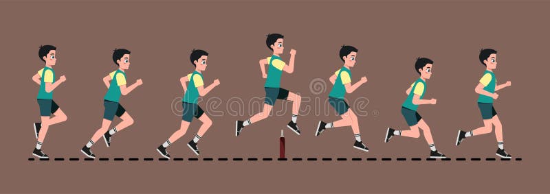 Vector Animation Frames of Running Man Stock Vector - Illustration of ...