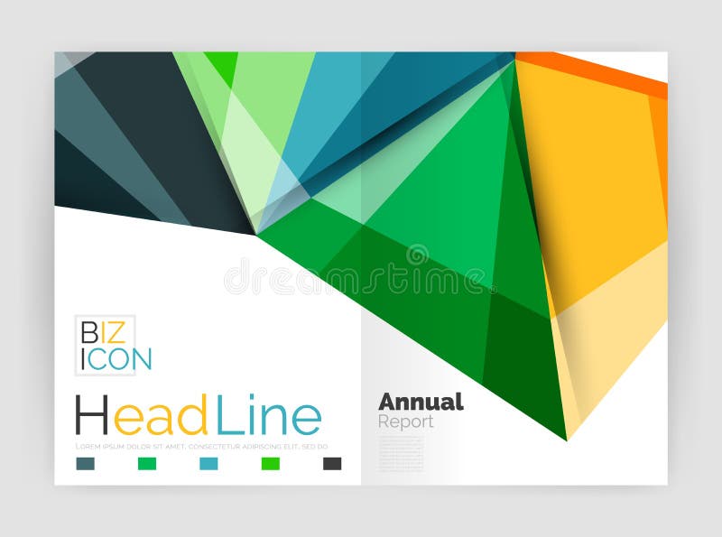 Vector Annual Report Geometric Template Stock Vector - Illustration of ...