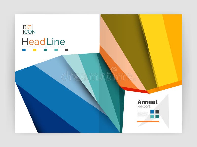 Vector Annual Report Geometric Template Stock Vector - Illustration of ...