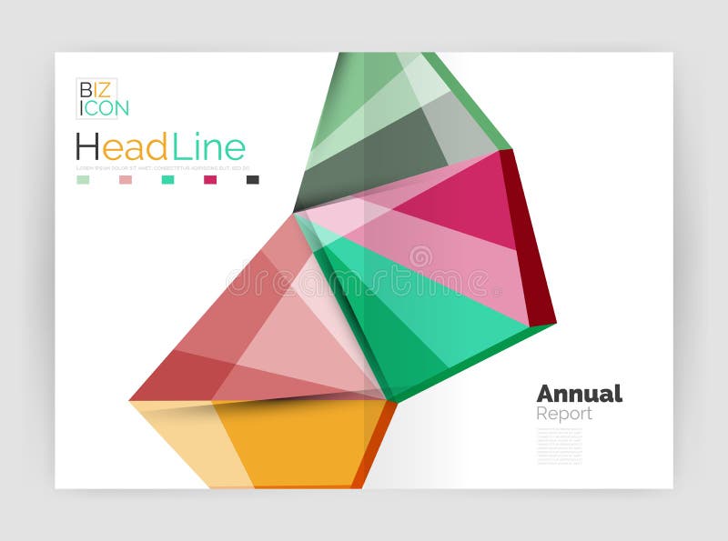 Vector Annual Report Geometric Template Stock Vector - Illustration of ...
