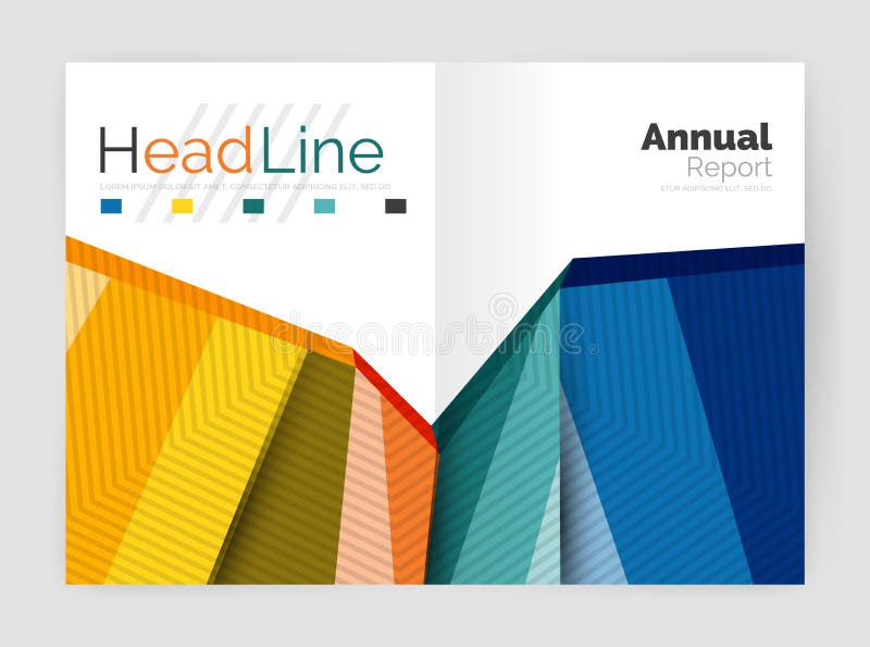 Vector Annual Report Geometric Template Stock Vector - Illustration of ...