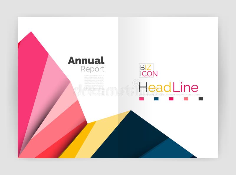 Vector Annual Report Geometric Template Stock Vector - Illustration of ...