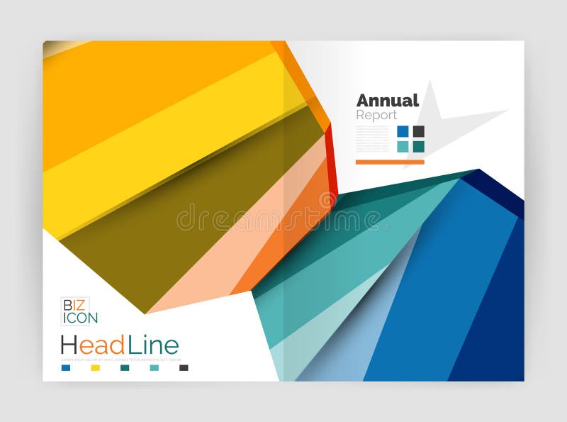 Vector Annual Report Geometric Template Stock Vector - Illustration of ...