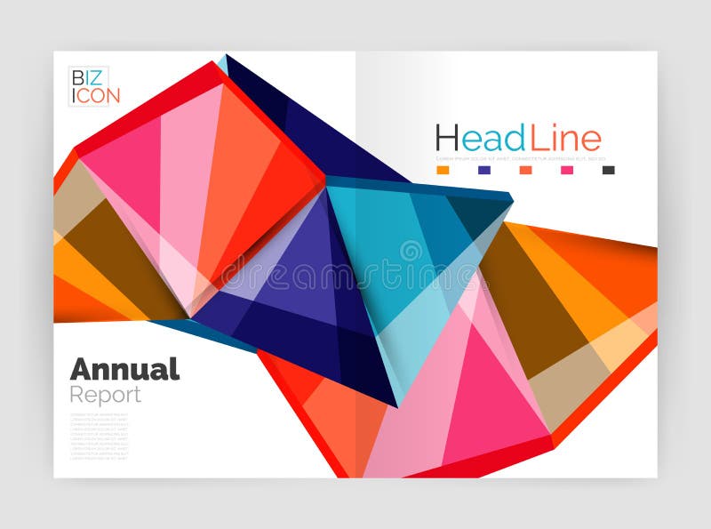 Vector Annual Report Geometric Template Stock Vector - Illustration of ...