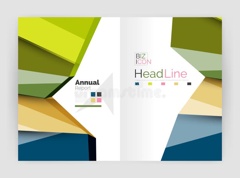 Vector Annual Report Geometric Template Stock Vector - Illustration of ...