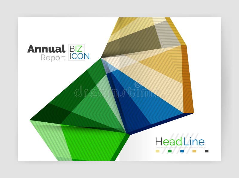 Vector Annual Report Geometric Template Stock Vector - Illustration of ...