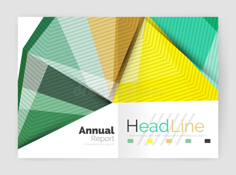 Vector Annual Report Geometric Template Stock Vector - Illustration of ...