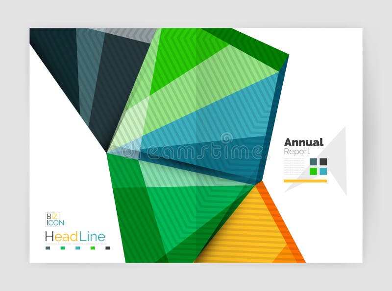 Vector Annual Report Geometric Template Stock Vector - Illustration of ...