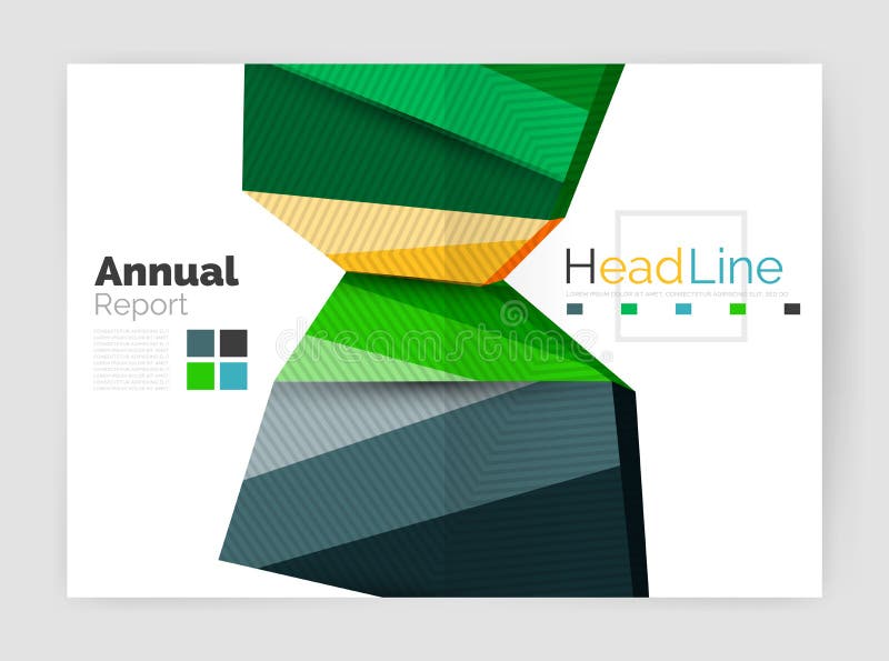Vector Annual Report Geometric Template Stock Vector - Illustration of ...