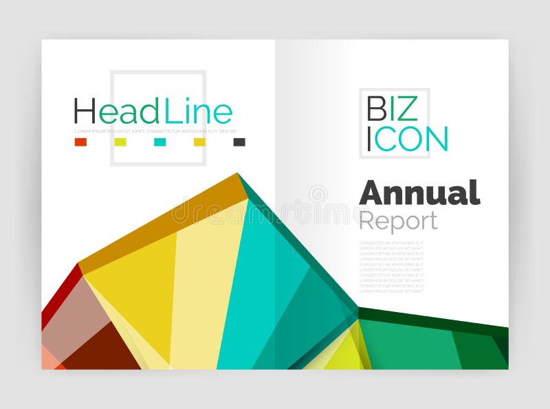 Vector Annual Report Geometric Template Stock Vector - Illustration of ...