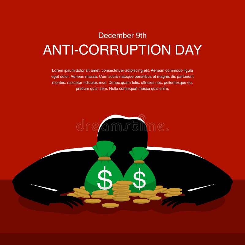 Vector Anti Corruption Day Poster Template Stock Vector - Illustration ...