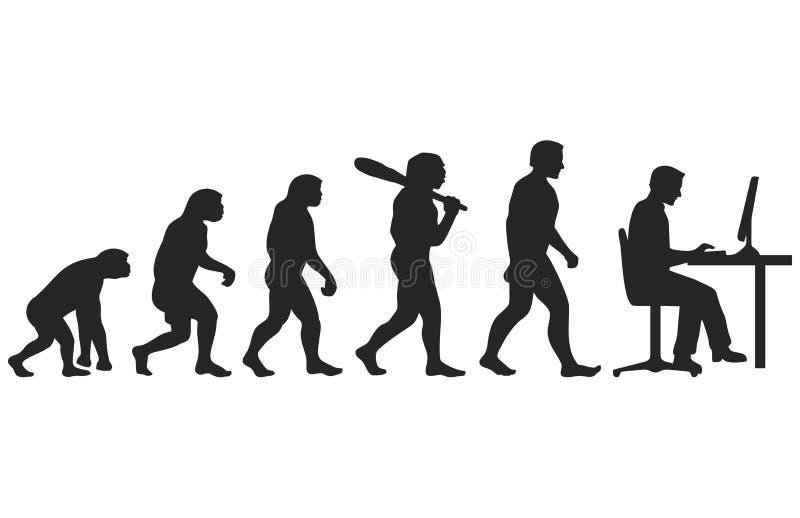 Human Evolution To Computer Stock Illustrations – 201 Human Evolution ...