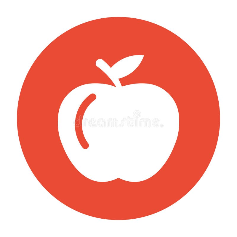 Vector Apple within a Circle Icon Stock Vector - Illustration of food ...