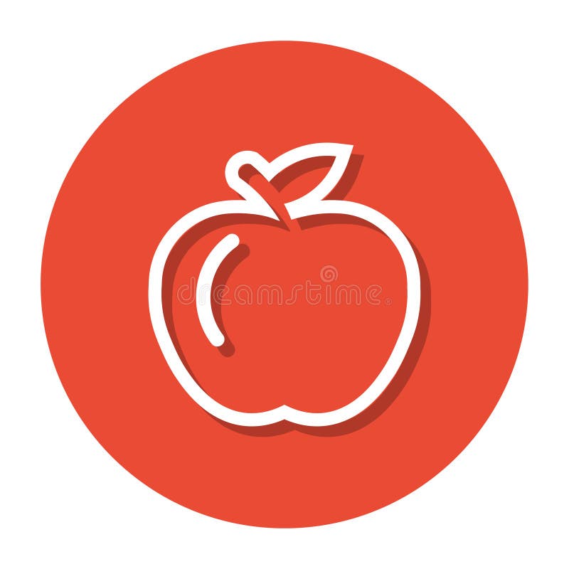 Apple in the circle icon stock vector. Illustration of emblem - 153366420