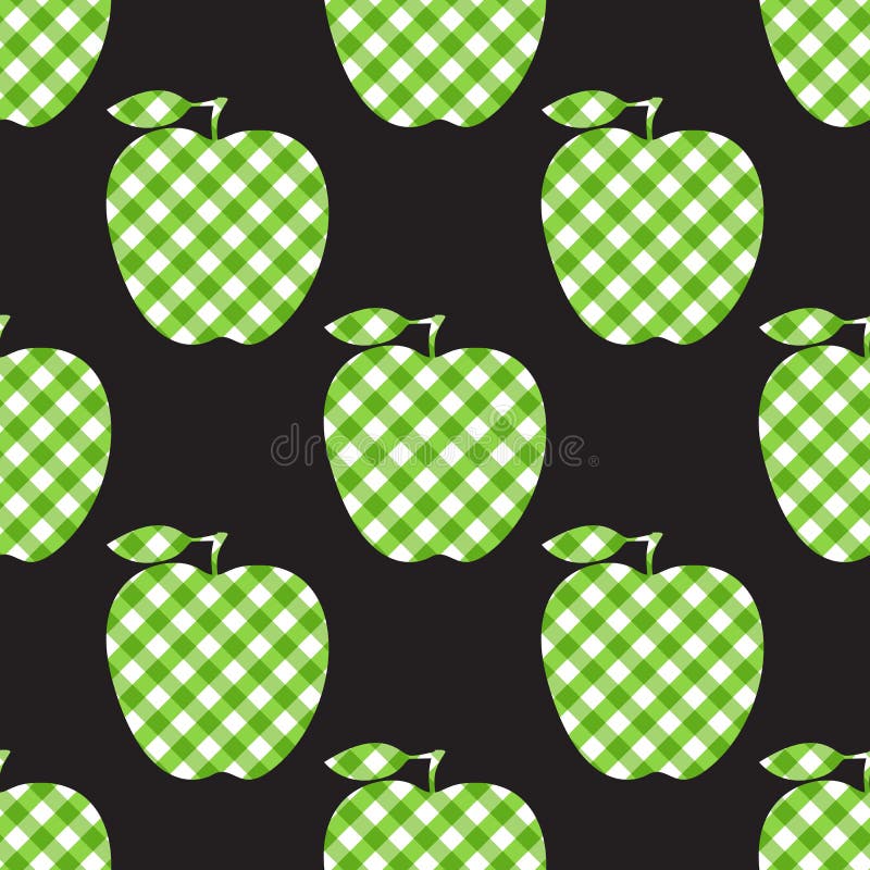 Vector Apple Green Checkered Abstract. Seamless Pattern Tile Isolated ...