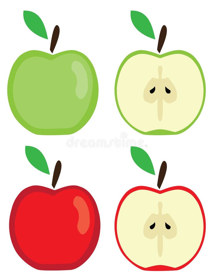 Vector apples set stock vector. Illustration of sweet - 85997727