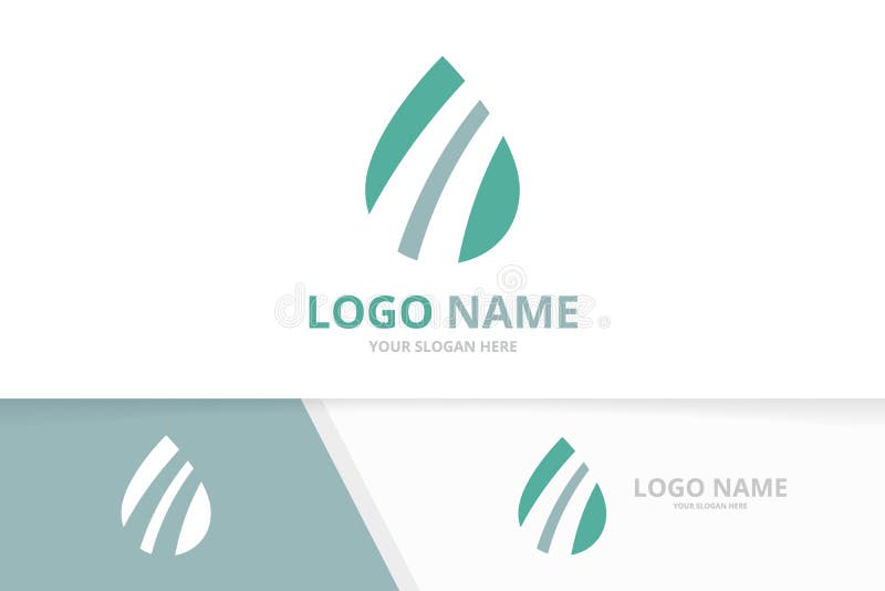 Vector Aqua Logo Combination. Unique Water Drop Logotype Design ...
