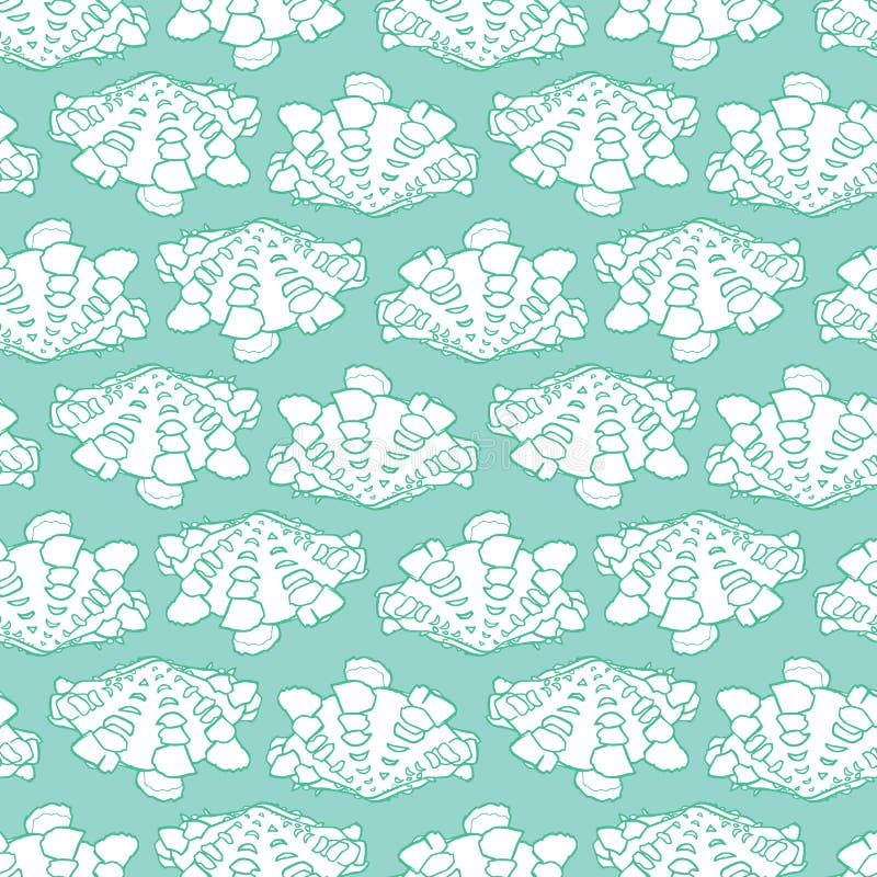 Vector Aqua Monochrome Rows of Giant Seashells Repeat Pattern. Suitable ...