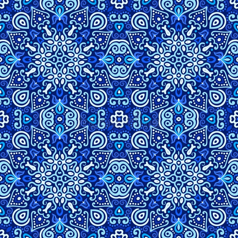 Blue Arabesque Pattern stock vector. Illustration of elaborate - 109347157
