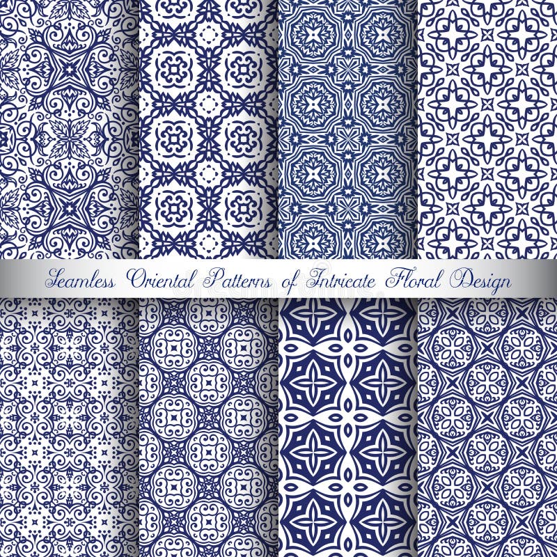 Blue Arabesque Patterns stock vector. Illustration of muslim - 109345373
