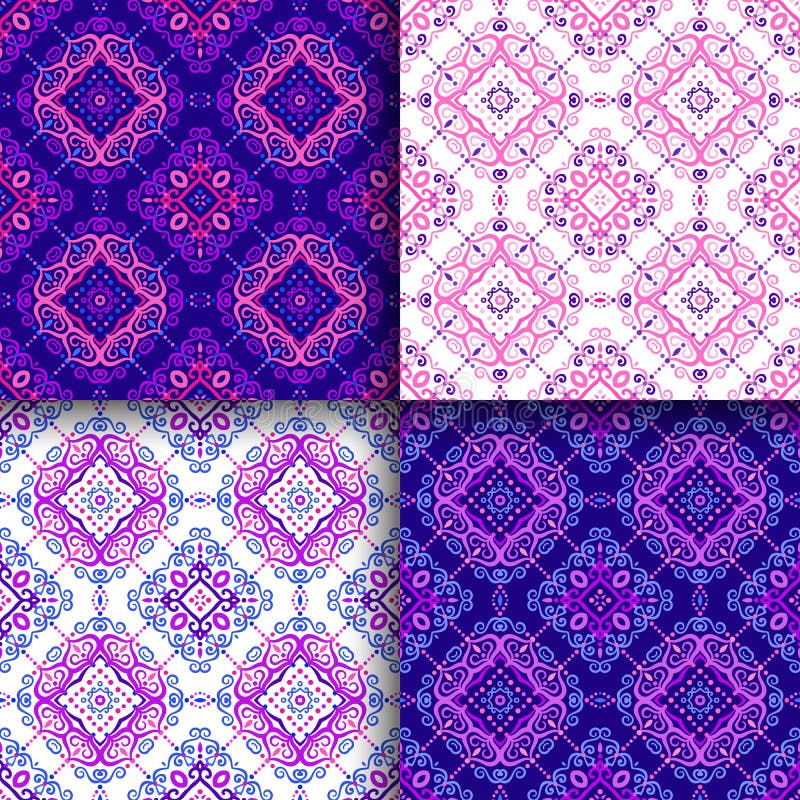 Blue Arabesque Patterns stock vector. Illustration of oriental - 109460490