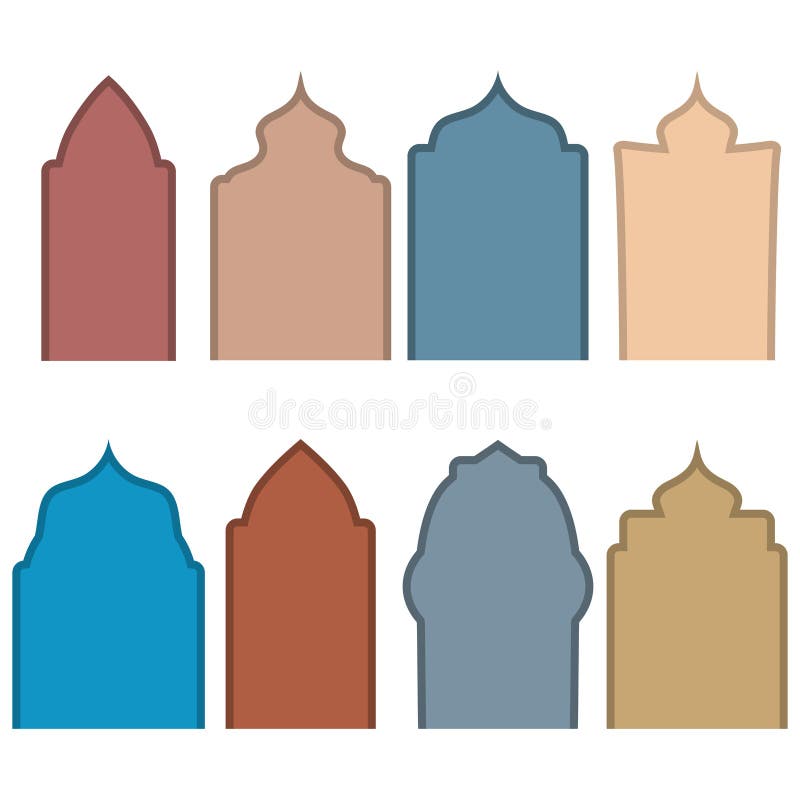 Vector Arabic Doors. Oriental Style Islamic Doors and Arches with ...
