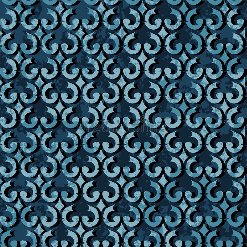 Vector Arabic Pattern on a Blue Background Stock Illustration ...