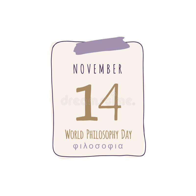 Calendar Sheet. with Shutter World Philosophy Day. Stock Vector ...