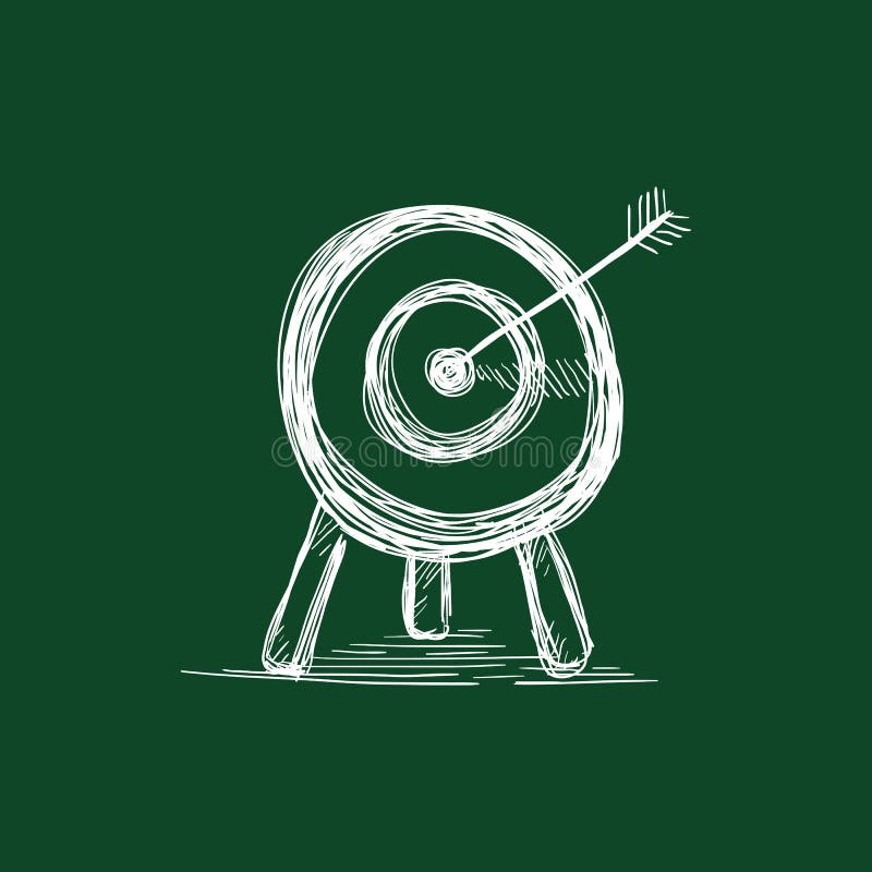 Vector Archery Target Dirty Chalk Sketch Stock Vector - Illustration of ...