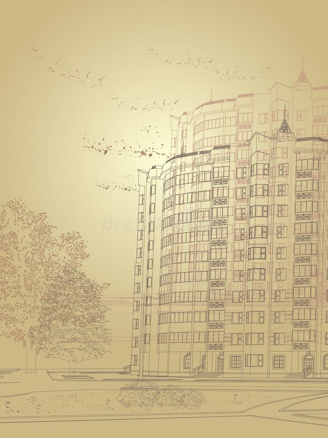 Vector Architectural Black and White Background Stock Vector ...