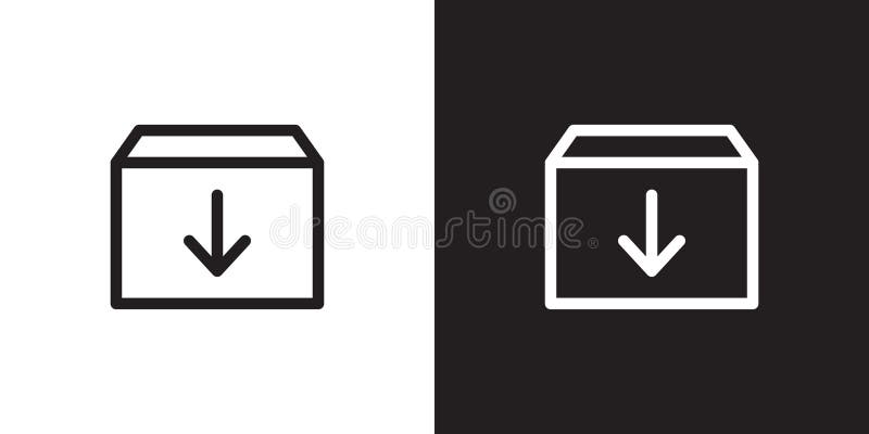 Vector Archive Icons Black and White. Archive Symbol Stock Illustration ...