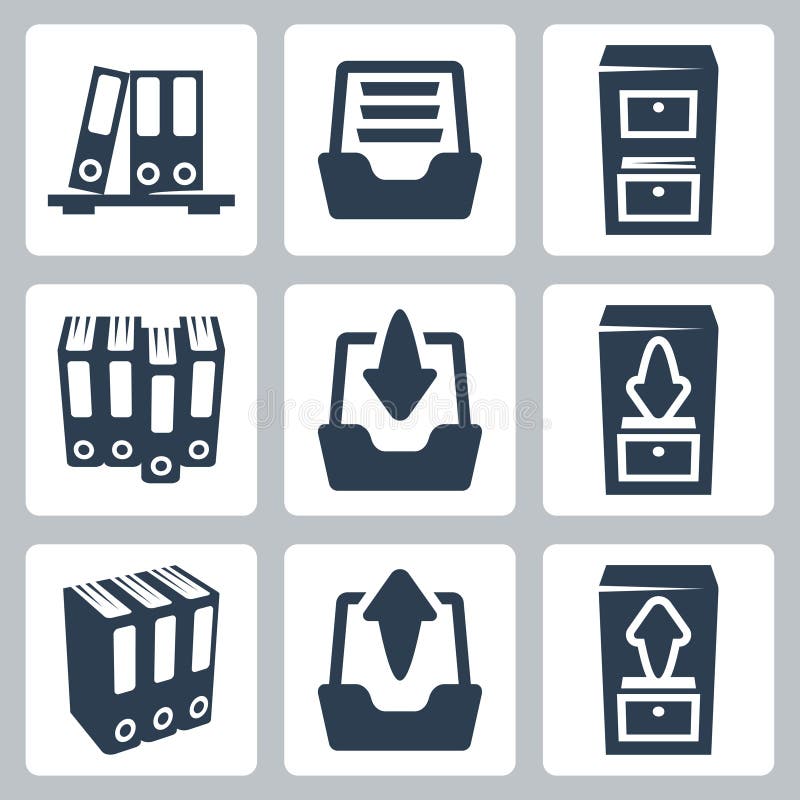 Vector archive icons set stock vector. Illustration of business - 35996139