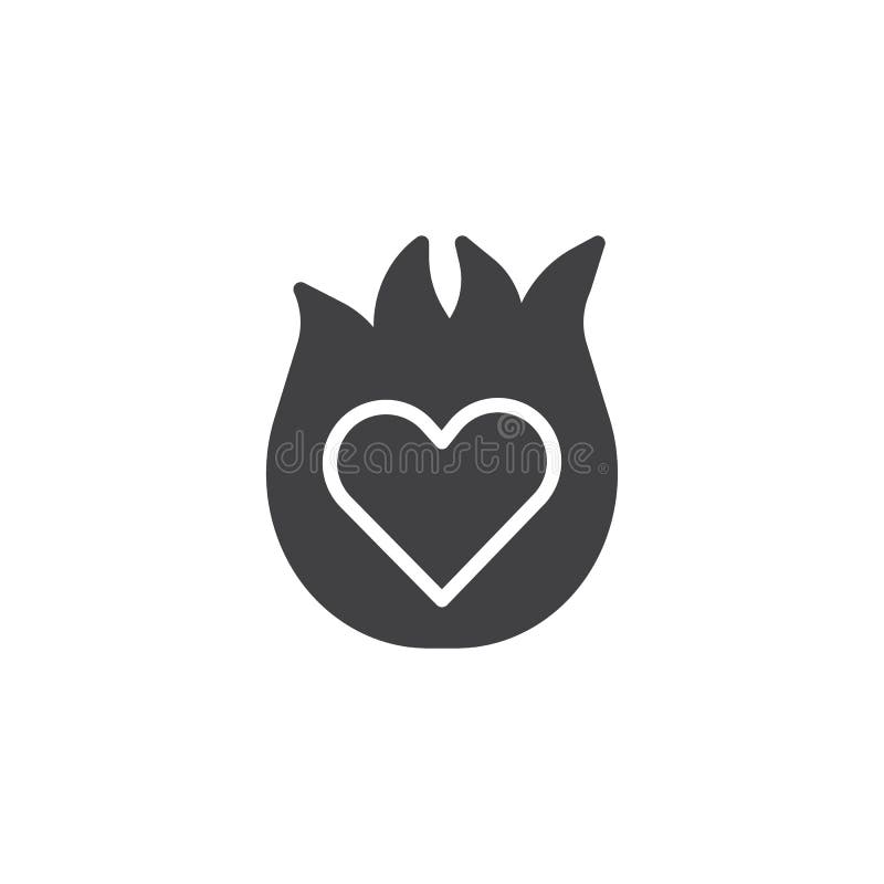 Vector Ardiente Del Icono Del Corazón Ilustración del Vector ...