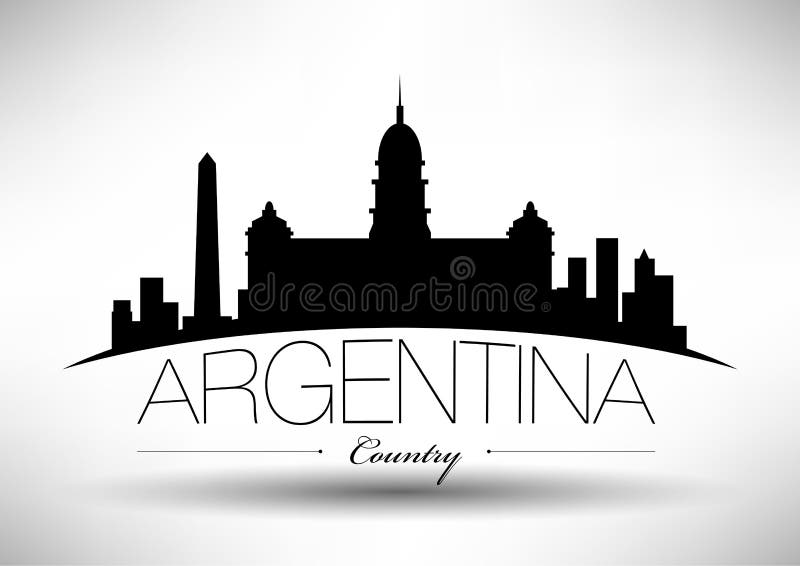Vector Argentina Skyline Design Stock Illustration - Illustration of ...