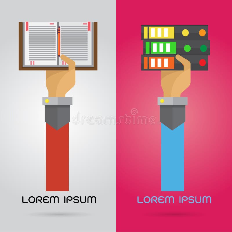 Vector Arm and Hand Book and Set Success Stock Vector - Illustration of ...