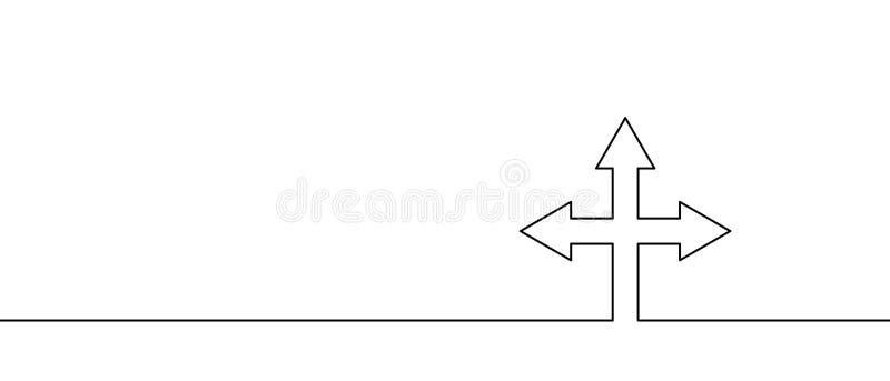 Vector Arrow Direction Icon One Line Art Stock Illustration ...