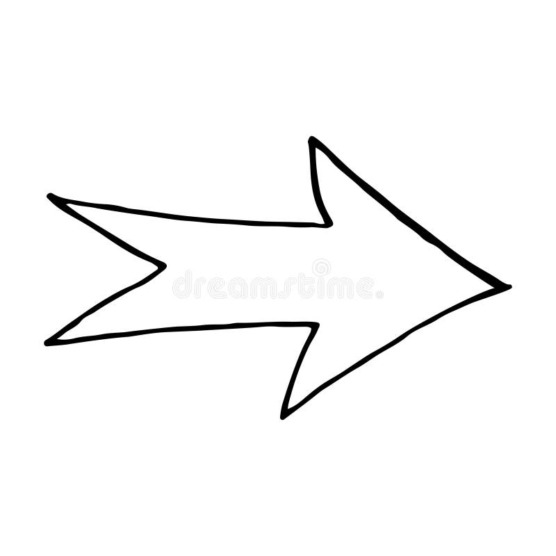 Vector Arrow Doodle Style Isolated on White Stock Vector - Illustration ...