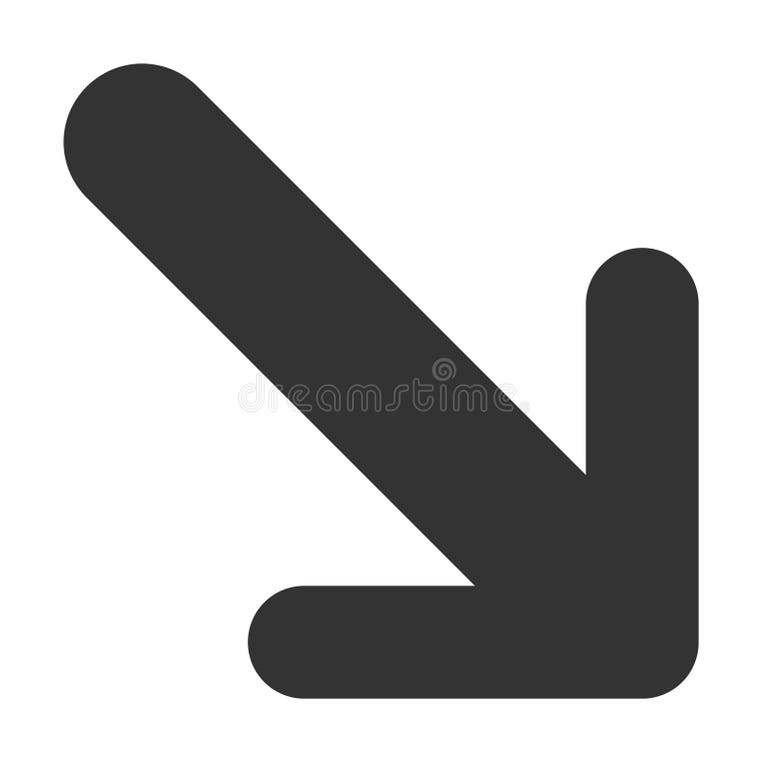 Vector Arrow Down Right Flat Icon Image Stock Vector - Illustration of ...