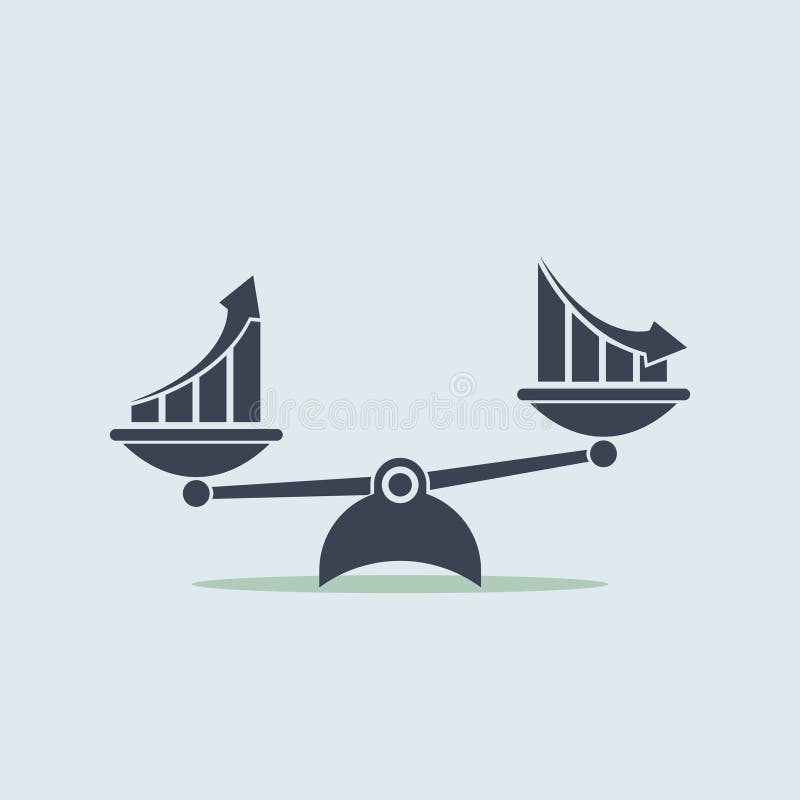 Arrow Graph Icon, Up and Down. Simple Color Vector Symbol in Flat Style ...