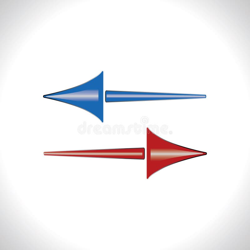 Vector Arrow Icon in Red and Blue Stock Vector - Illustration of select ...