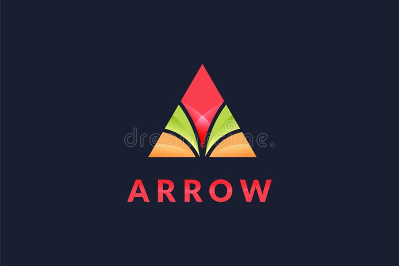 Vector Arrow Logo Design. Colorful Arrow in 3 Dimensional Graphic ...