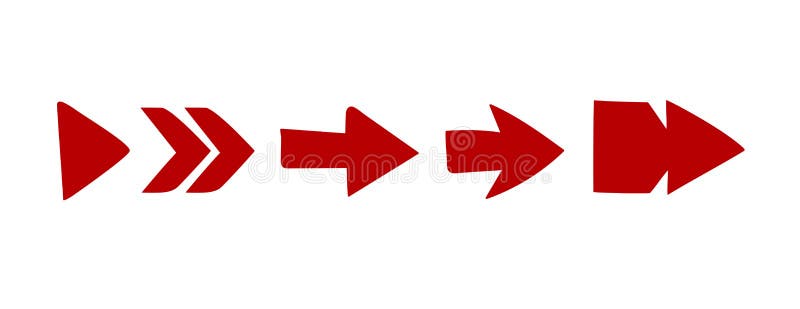 Vector Arrow Red Arrow Series Various Styles Red on White Vector Stock ...