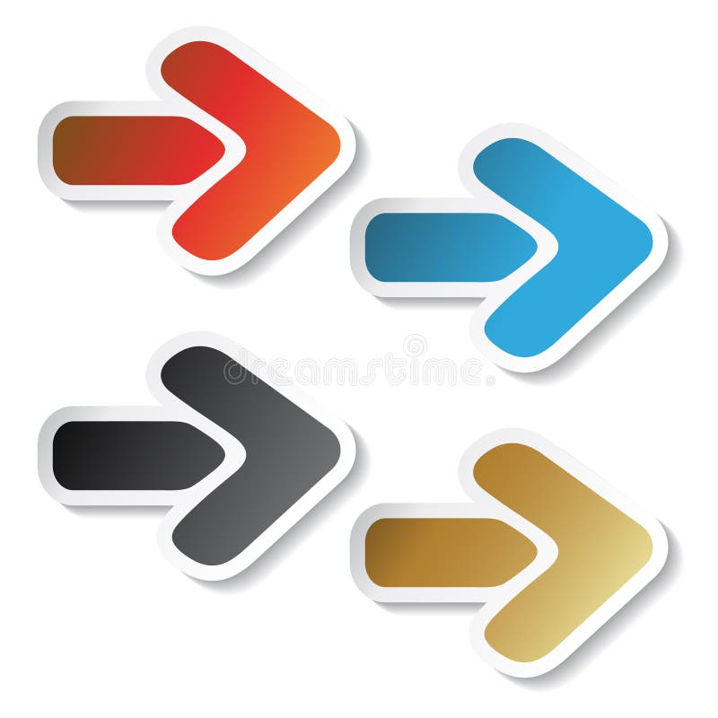 Vector Set of Arrow Stickers Stock Vector - Illustration of direction ...