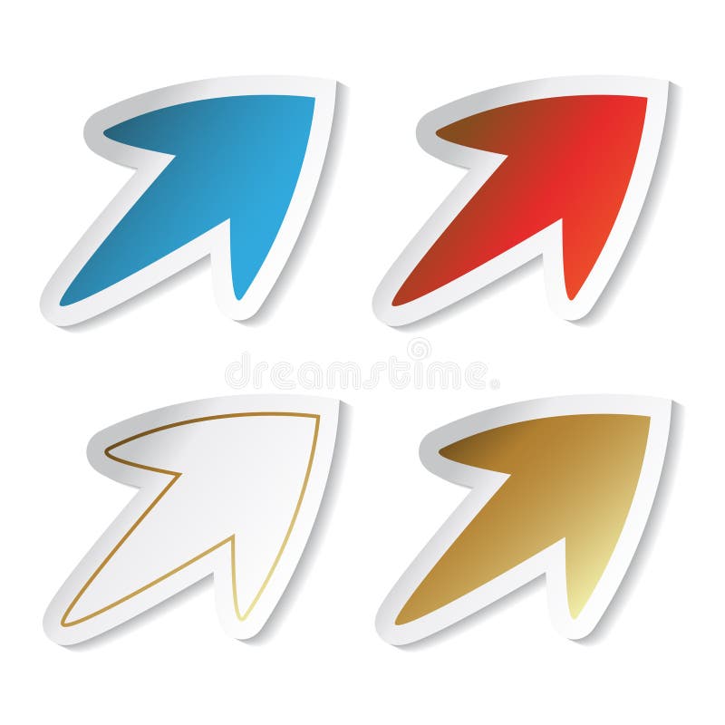 Vector Set of Arrow Stickers Stock Vector - Illustration of direction ...
