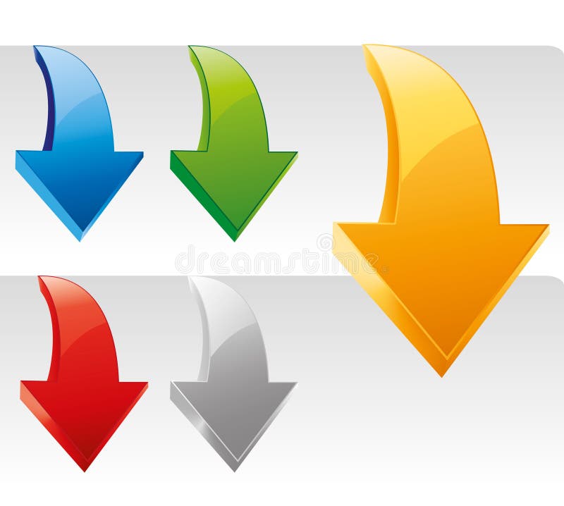 Vector Arrow Stickers Set. Transparent Shadow Easy Stock Illustration ...