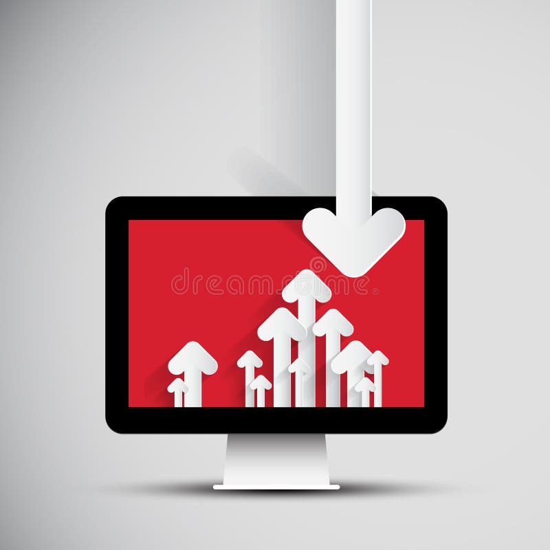 Vector Arrows on Computer stock vector. Illustration of computer ...