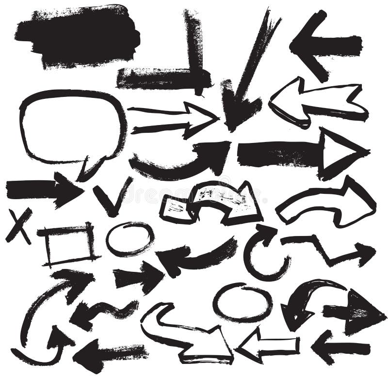 Retro Vintage Arrows and Pointer Icons Stock Illustration ...