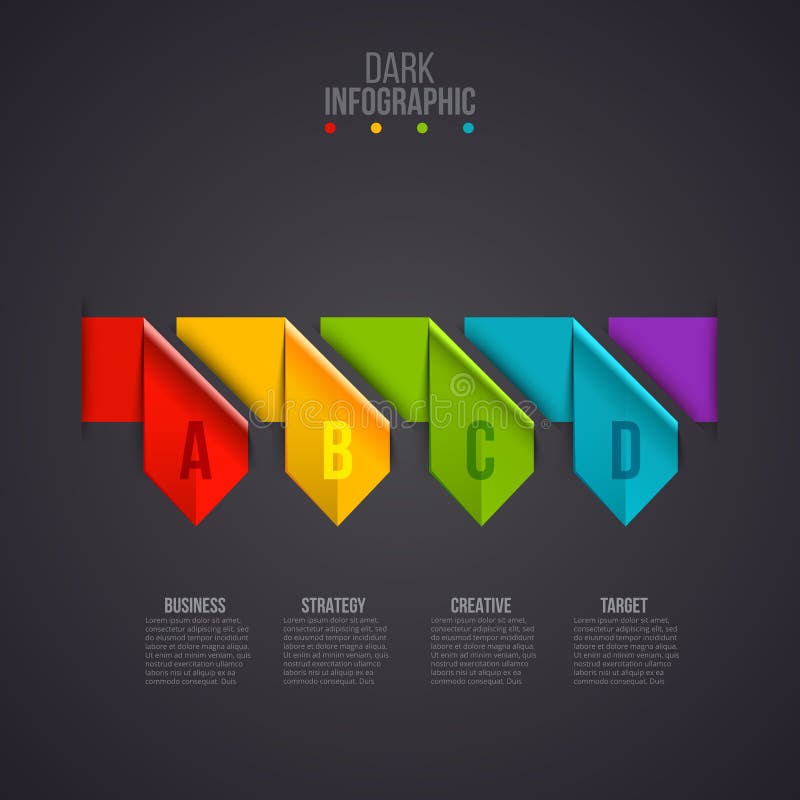 Vector Arrows Infographic on a Dark Background. Can Be Used for ...